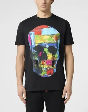 Philipp Plein Round Neck T-shirt Painted Skull