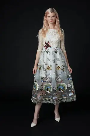 SKYLENCE Embroidered Peacock Dress
