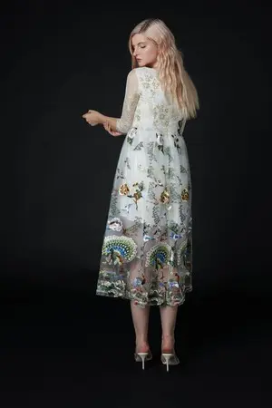 SKYLENCE Embroidered Peacock Dress