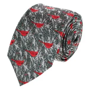 Trafalgar Snowy Virginia Nightingale Silk Novelty Necktie - Multiple