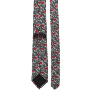 Trafalgar Snowy Virginia Nightingale Silk Novelty Necktie - Multiple
