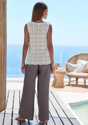 LASCANA Crochet Sleeveless Top