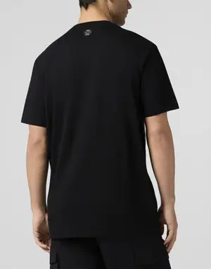 Philipp Plein Round Neck T-shirt Wind Rose Skull Stones - Black