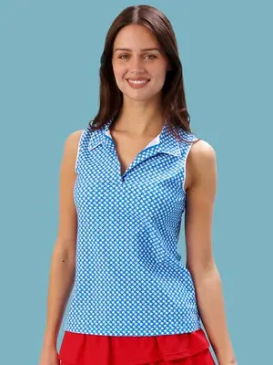RUFFLEBUTTS Upf50+ Sleeveless Polo Active Top
