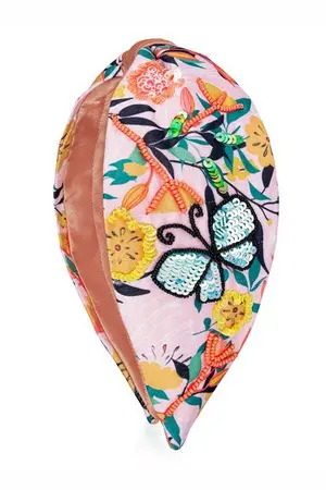 HAIR DRAMA CO. Tropical Bloom Knotted Headband - Orange