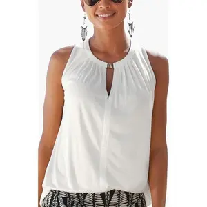 LASCANA Sleeveless Keyhole Top - Cream