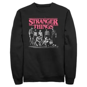 STRANGER THINGS Title Logo Faded Sweatshirt - Black