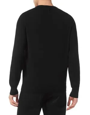 BILLIONAIRE Pullover Round Neck Long Sleeve With Embroidered Crest - Black