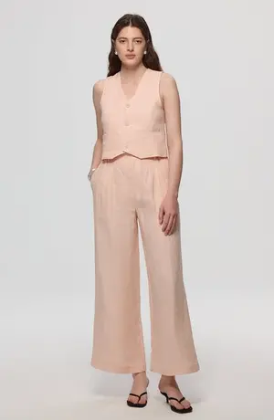 JUANA Hemp High Rise Tapered Leg Trousers - Light Peach
