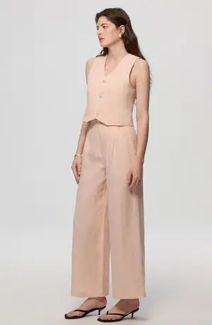 JUANA Hemp High Rise Tapered Leg Trousers - Light Peach
