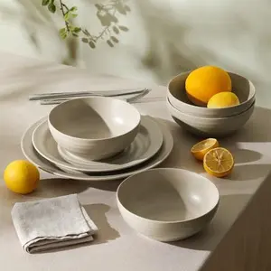 STONE + LAIN Orbit Stoneware 12-piece Dinnerware Set With Cereal Bowls