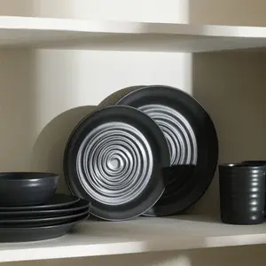 STONE + LAIN Orbit Stoneware 12-piece Dinnerware Set With Cereal Bowls