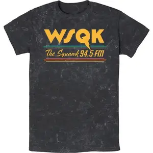 STRANGER THINGS Vintage Radio The Squawk Wsqk Short Sleeve Graphic T-shirt - Black