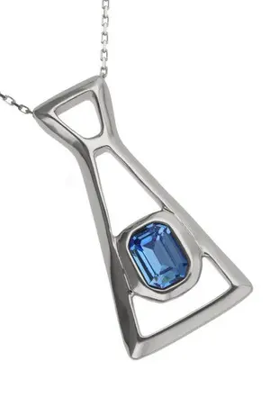 UNODE50 Geometric Necklace With Blue Crystal