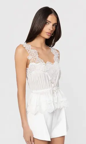 Generation Love Lennox Lace Combo Voile Top
