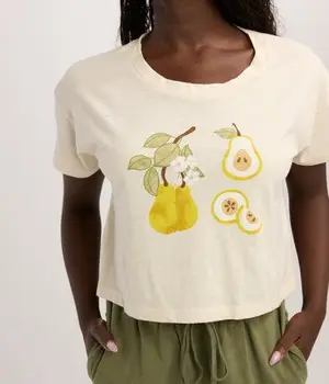 KNOWN SUPPLY Pear Graphic Organic Cotton T-shirt