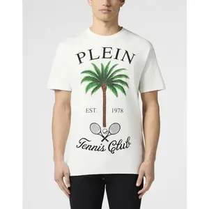 Philipp Plein Round Neck T-shirt Tennis Club Stones - Offwhite