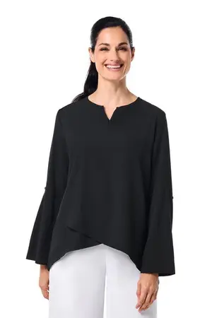 Coolibar Santa Barbara Tunic Top With Roll-up Sleeves - Black