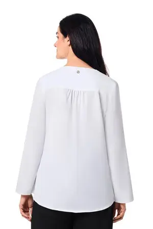Coolibar Santa Barbara Tunic Top With Roll-up Sleeves - White