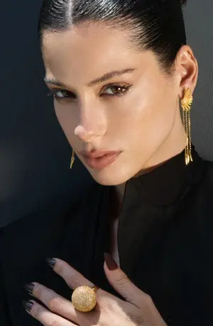 KELLERY Art Deco Fan Tassel Drop Earrings