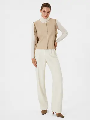 MINE BILGI Lipso Fringe Suede Leather Vest