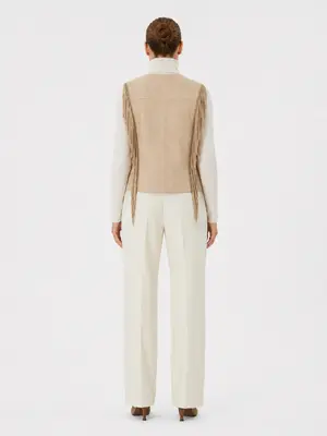 MINE BILGI Lipso Fringe Suede Leather Vest