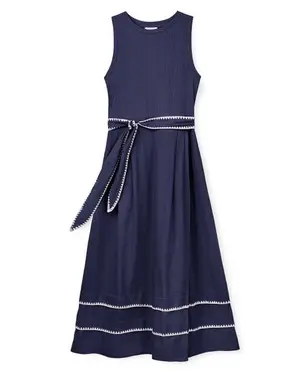CARTOLINA Isadora Midi Dress - Midnight Blue