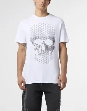 Philipp Plein Round Neck T-shirt Skull Strass Skull Strass - White