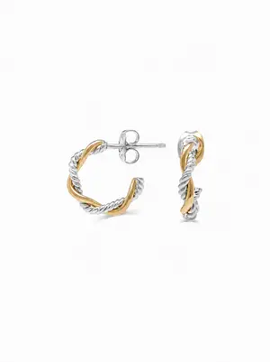 ABLE Faye Two-tone Braided Mini Hoops