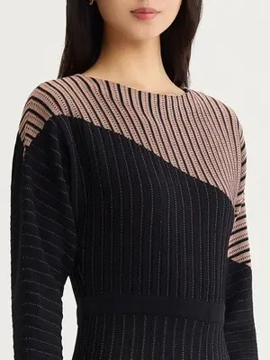 Misook Fit & Flare Dolman Sleeve Midi Dress