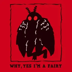 LOST GODS Mothman Fairy Art T Shirt - Red