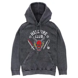 STRANGER THINGS Hellfire Club Costume Pull Over Hoodie - Black