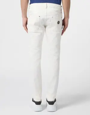 Philipp Plein Super Straight Cut Jeans Embroidery Monogram