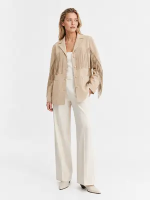 MINE BILGI Calypso Fringe Suede Leather Jacket