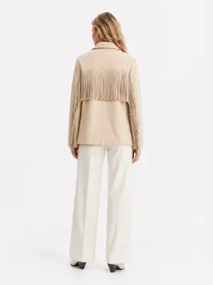 MINE BILGI Calypso Fringe Suede Leather Jacket