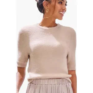 LASCANA Elbow Length Sleeve Sweater - Sand