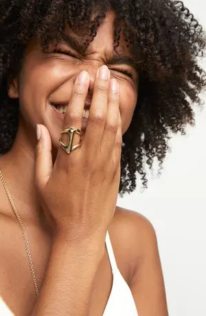 UNODE50 18k -plated Manta Ray Ring - Gold