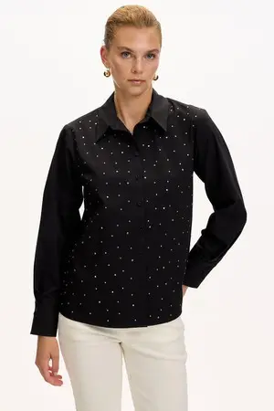 EXQUISE Exquise Jamie Plaid Shirt Black