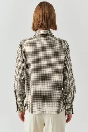 EXQUISE Jamie Plaid Shirt - Brown