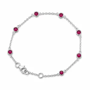 ZUVAN Ruby Gemstone Bracelet Sterling - Gold