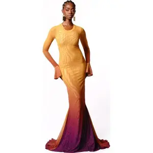 OFUURE Sol Mermaid Maxi Mesh Dress - Yellow