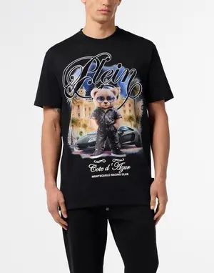 Philipp Plein Round Neck T-shirt Teddy Racing - Black