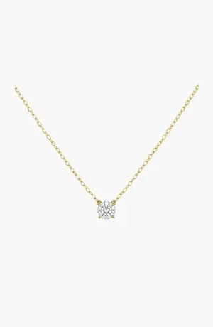 KELLERY Eternal Spark Square-cut Solitaire Pendant Necklace