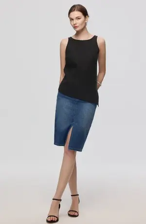 JUANA Sienna Pleated Tank - Black