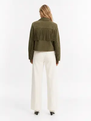 MINE BILGI Allegra Fringe Suede Leather Jacket