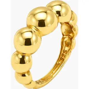 KELLERY Orbital Beaded Open Band Ring - Gold
