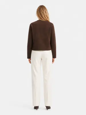 MINE BILGI Aria Merino Curly Shearling Cropped Jacket
