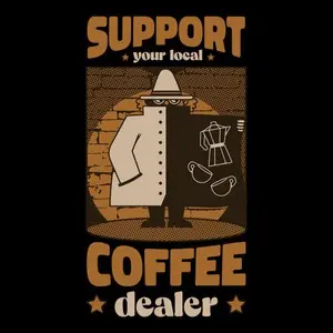 LOST GODS Local Coffee Dealer Graphic T-shirt - Black