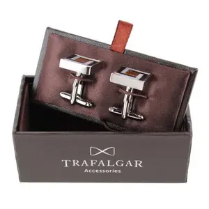 Trafalgar Dallas Square Joint Stone Cufflinks - Silver