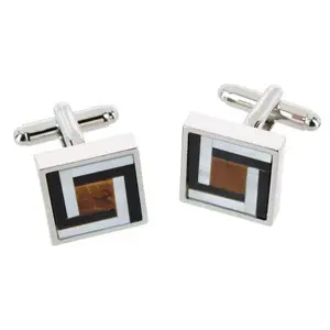 Trafalgar Dallas Square Joint Stone Cufflinks - Silver